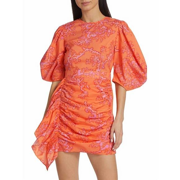 RHODE | Dresses | New Rhode Pia Floral Print Mini Dress In Coral Reef ...